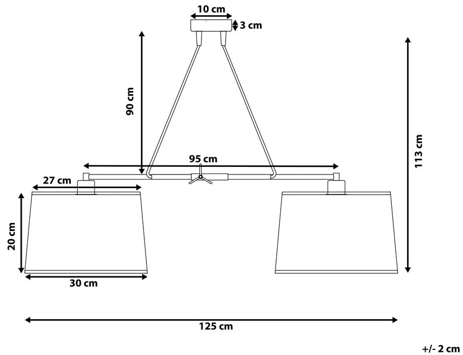 Černá dvojitá závěsná lampa FUCINO Beliani