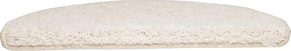 Schodové rohože 15 ks 65 x 21 x 4 cm bílé, půlkulaté, velké 133906