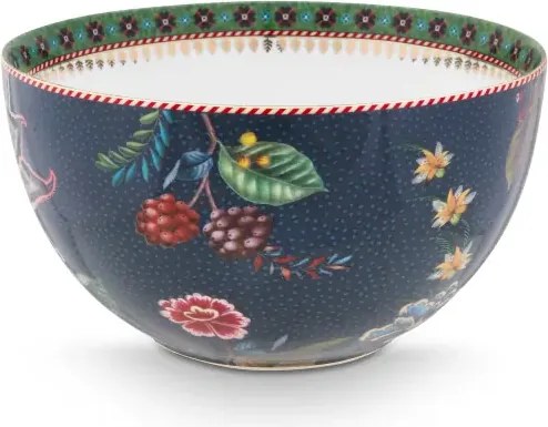 Pip Studio Berry Blues miska Ø 18cm, modrá (Mísa z tenkostěnného porcelánu na salát nebo špagety)