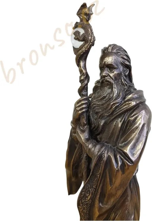 Merlin Ambrosius – čaroděj a druid, fantasy  dekorace, soška Veronese WU76427A1