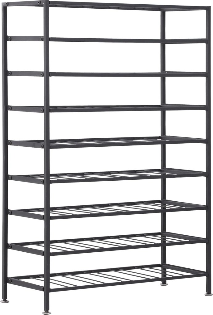HOMCOM Stojan na víno s kapacitou 54 lahví 63D x 25Š x 91V cm černý kov | Aosom