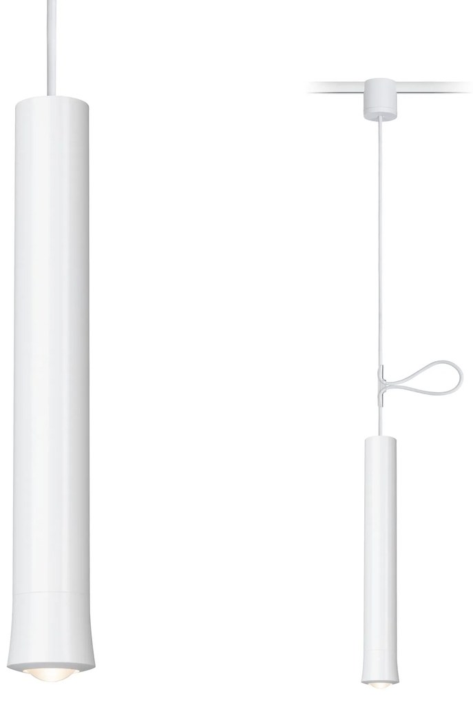 Paulmann 94981 pendulum Tarus, závěs pro NanoRail, 1x6,5W LED 3000K stmívatelné, matná bílá, výška 27cm