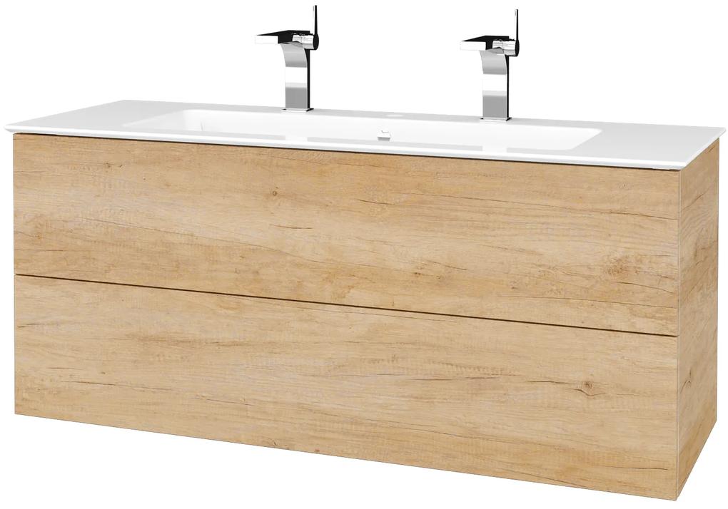 Dřevojas Koupelnová skříň VARIANTE SZZ2 120 (umyvadlo Pura) Varianta: N01 Bílá lesk / D06 Ořech