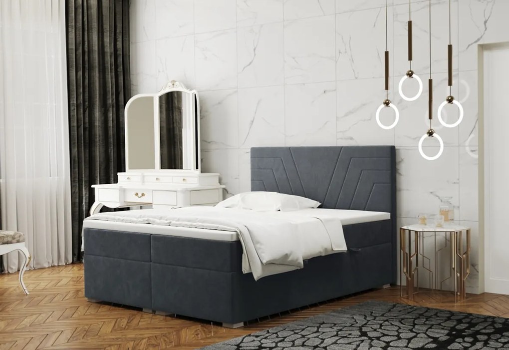 Expedo Čalouněná postel boxspring DASTER + topper, 200x200, matt velvet 93