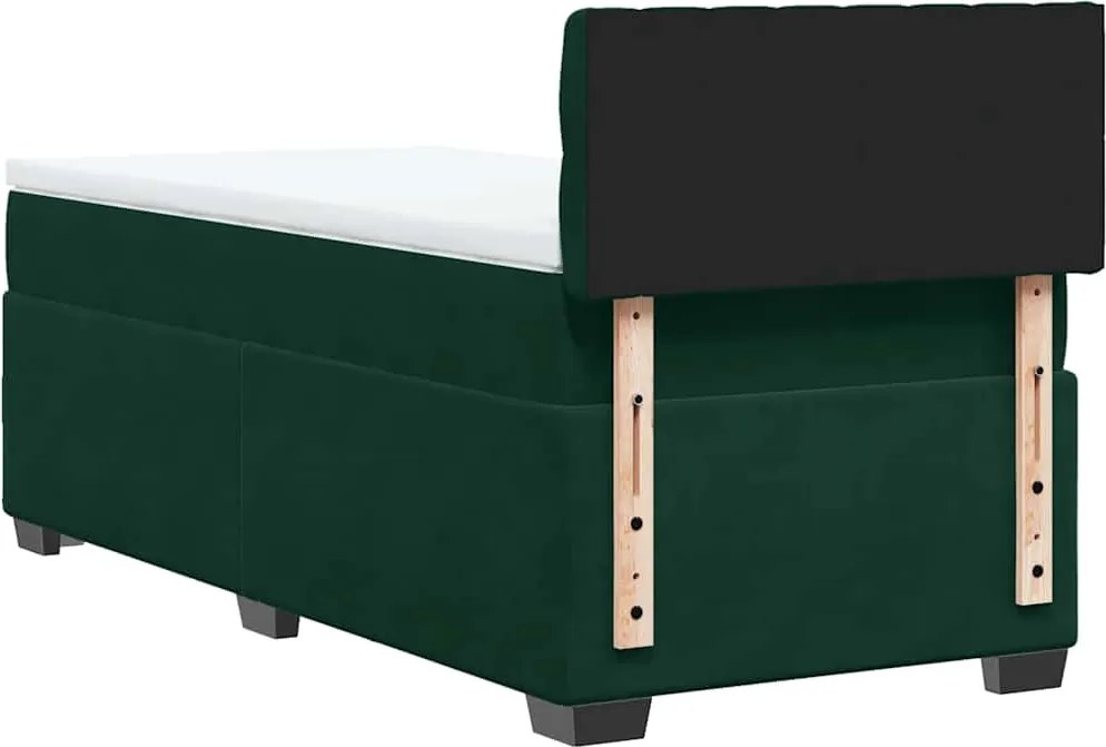Box spring postel s matrací tmavě zelená 80 x 200 cm samet 3286171