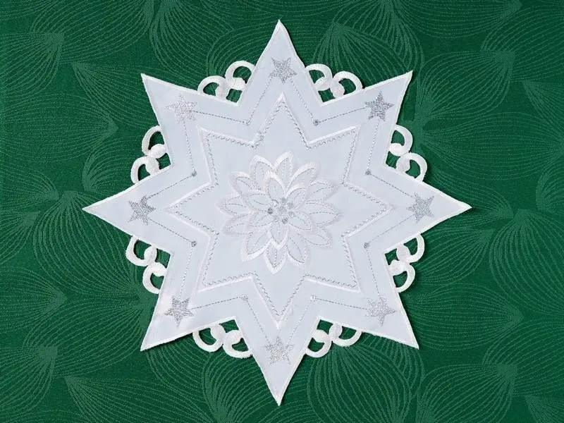 Goldea vánoční ubrus vyšívaný „hvězda” kulatý Ø 30 cm