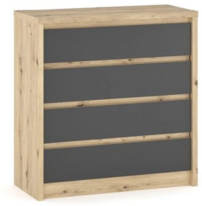 Komoda DOMINIKA 4S dub artisan/šedý
