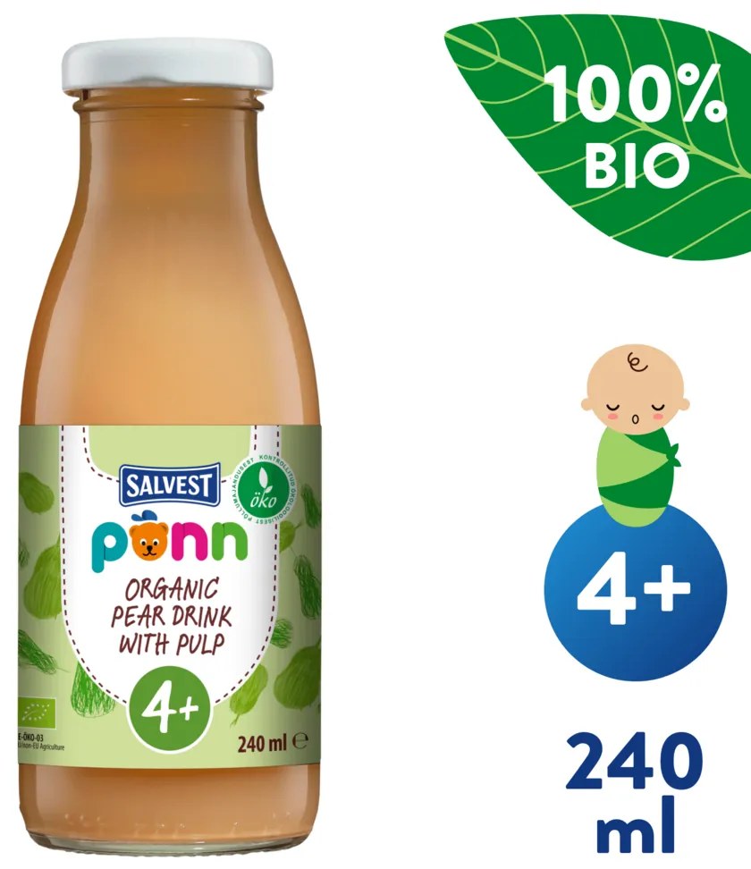 Salvest Ponn BIO Hrušková šťáva s dužinou (240 ml) 4m+
