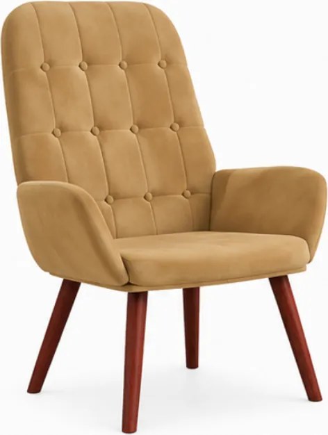 relaxační křeslo, odpočinkové, dřevo/kov/textil, 96x69x78 cm, nohy tmavé/hnědá, Dekorino KR20260053