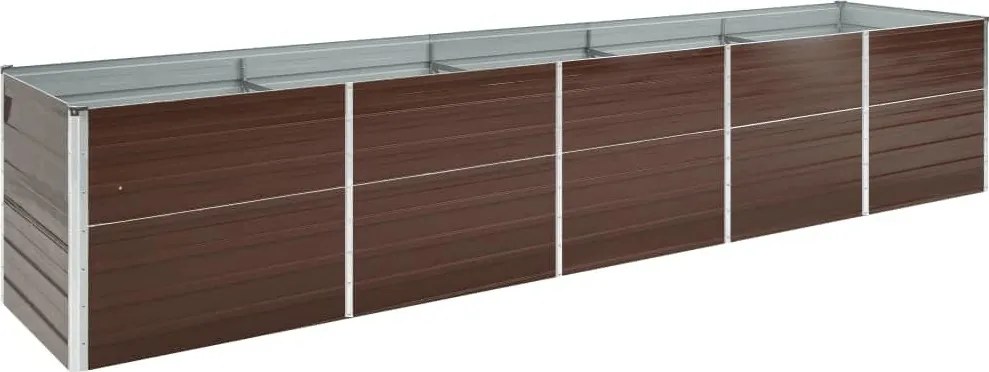 vidaXL Vyvýšený záhon pozinkovaná ocel 400 x 80 x 77 cm [47062] Barva: Hnědá