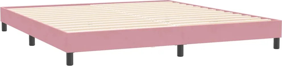 Postel Box Spring bez matrace růžová 200x220 cm samet 3315896
