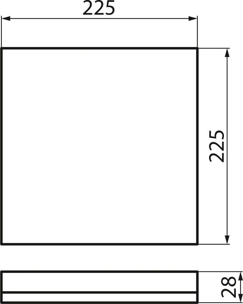 KANLUX KANLUX, AZPO stropní LED svítilna, 225x225mm, 12,3W, 3000/4000/6000K, IP54, černá mat, 31531