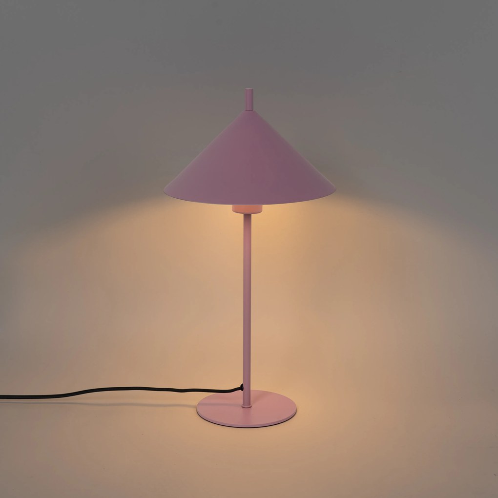 Designová stolní lampa růžová - Triangolo