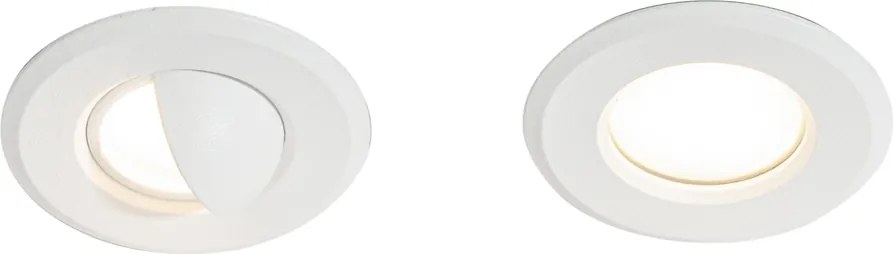 Sada 5 moderních zapuštěných bodových svítidel bílá vč. LED IP67 - Linsey