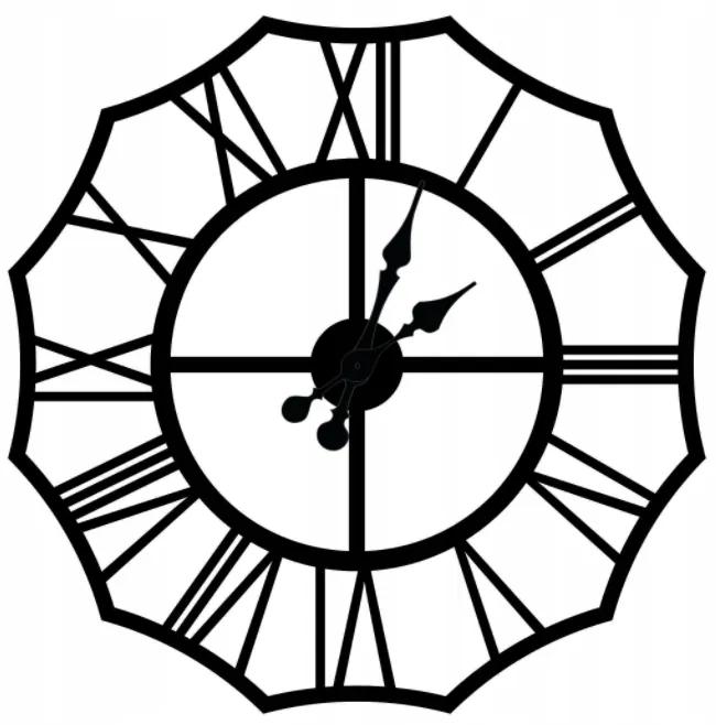 RMP Nástěnné kovové hodiny Retro 50cm černé