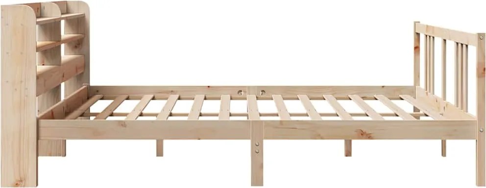 Rám postele s čelem 200 x 200 cm masivní borové dřevo 3306718