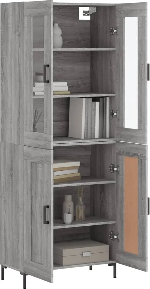 Skříň highboard šedá sonoma 69,5 x 34 x 180 cm kompozitní dřevo 3198343
