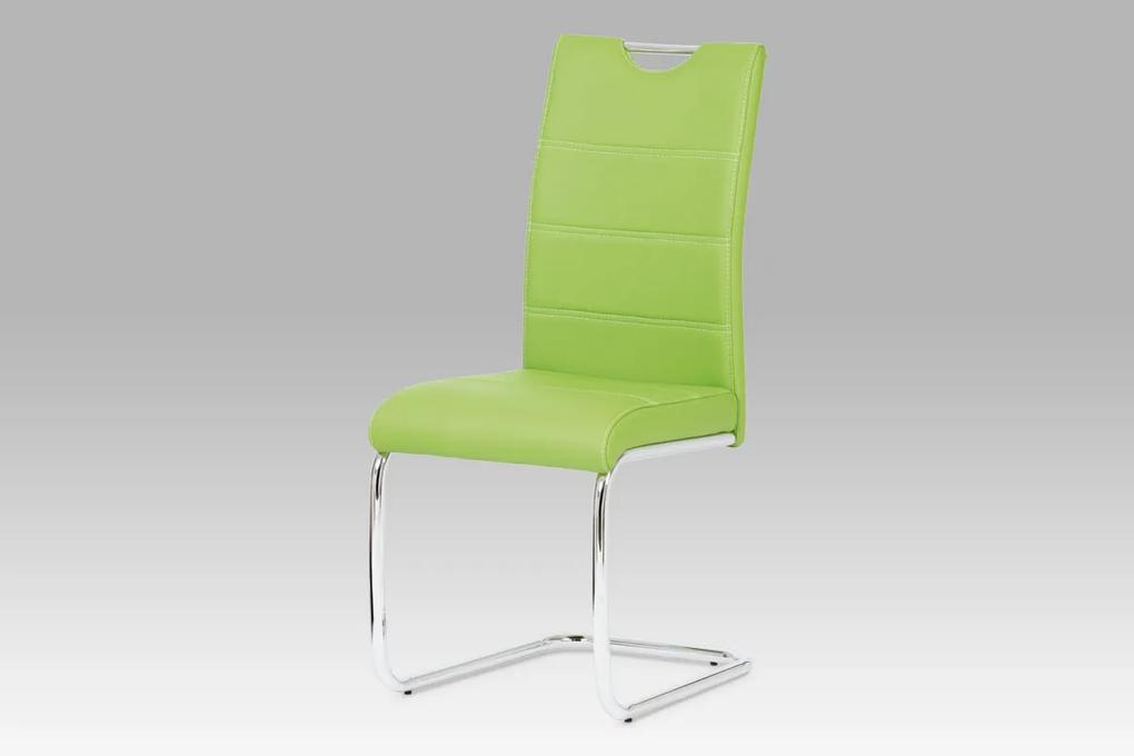 Artium Jídelní židle chrom / koženka zelená - HC-581 LIM1