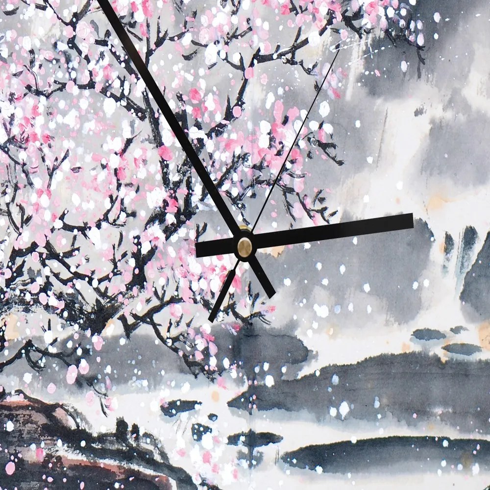 Gario Hodiny na zeď Cherry Blossom Rozměry: 40 x 40 cm