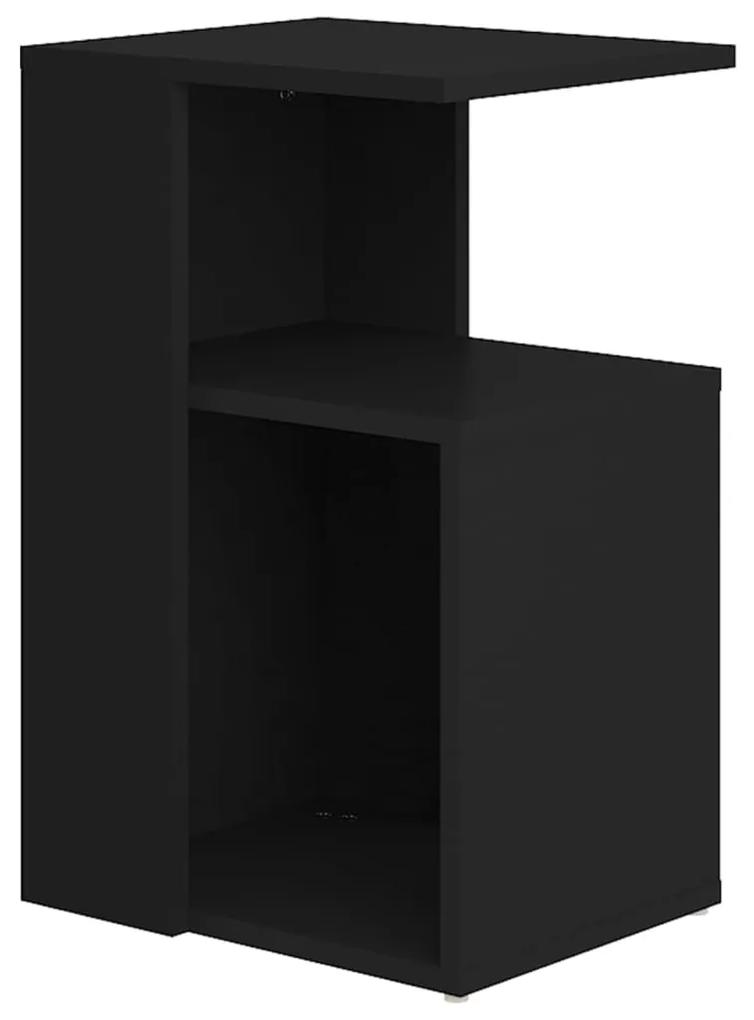 Odkládací stolek černý 36 x 30 x 56 cm dřevotříska - Default Title