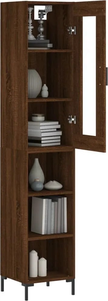 vidaXL Skříň highboard 34,5 x 34 x 180 cm kompozitní dřevo [3199368] Barva: Bílá