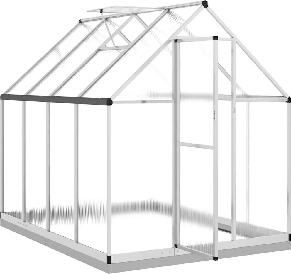 Skleník s podkladovým rámem stříbrný 224 x 169 x 202 cm hliník 3266323