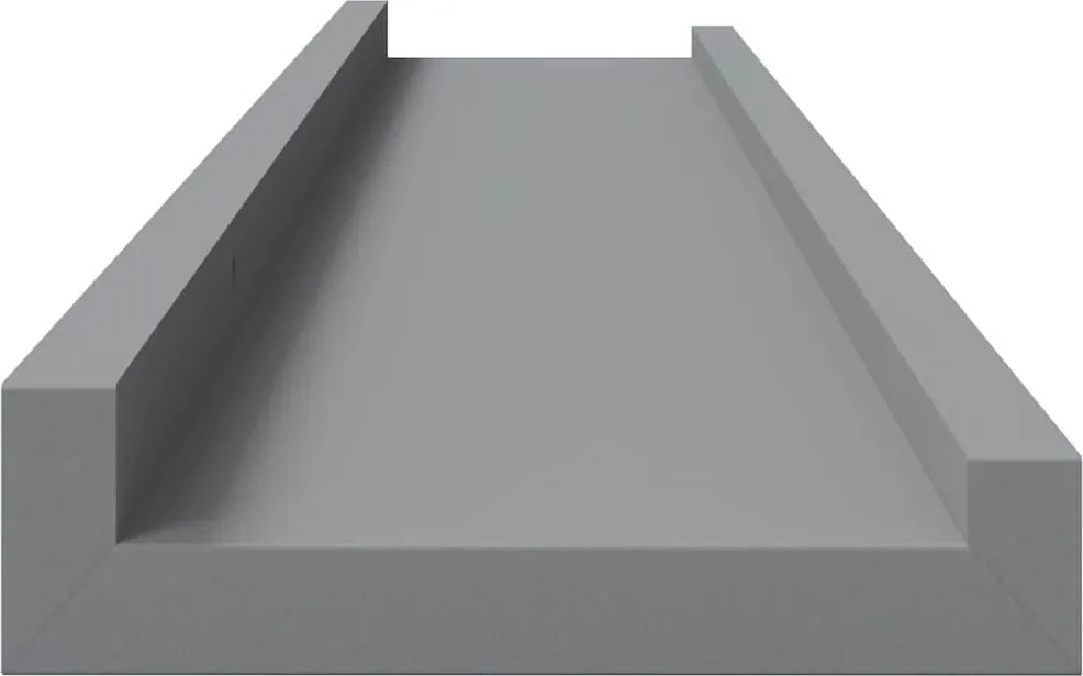 Poličky na zarámované obrázky 2 ks šedé 80 x 9 x 3 cm MDF 323936