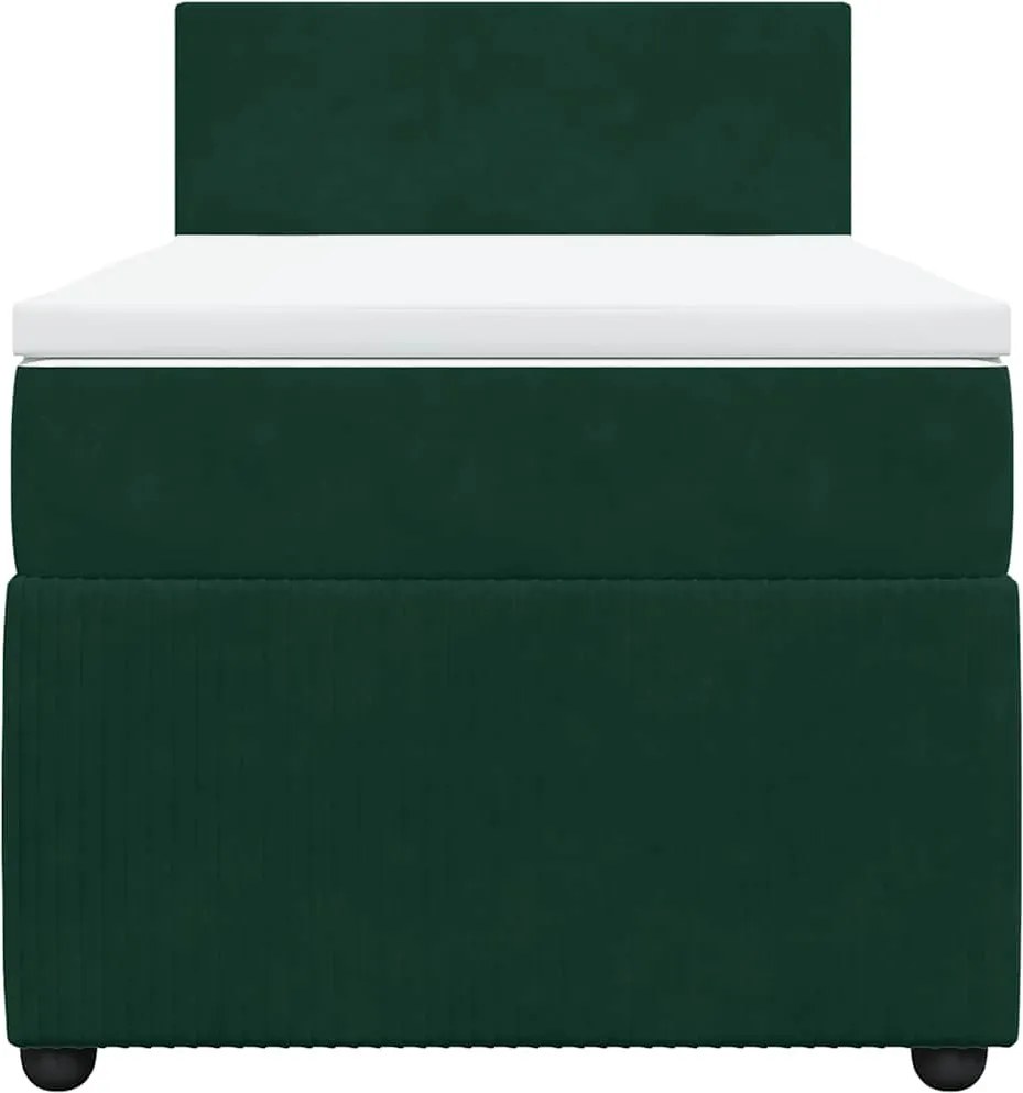 Box spring postel s matrací tmavě zelená 80 x 200 cm samet 3287587