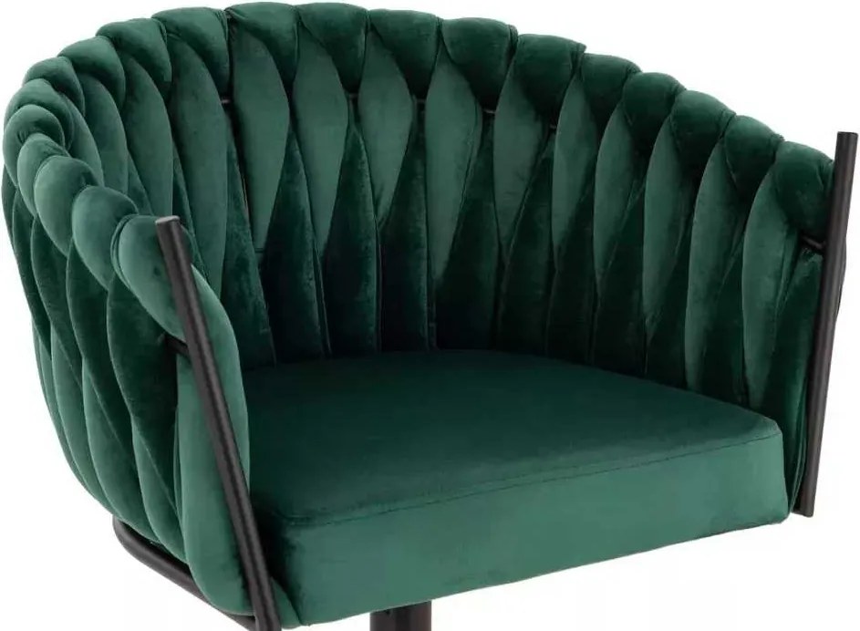 LuxuryForm DESIGN Otočná židle NORDEN VELUR na černém talíři - zelená