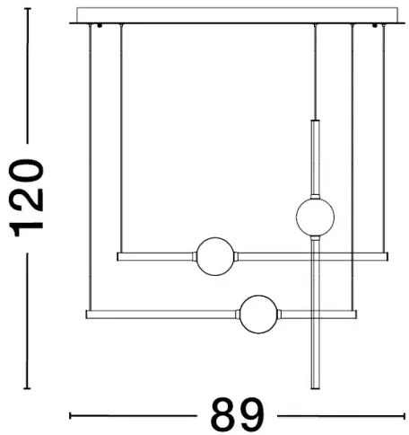 Rustikální lustr Acrobat 89