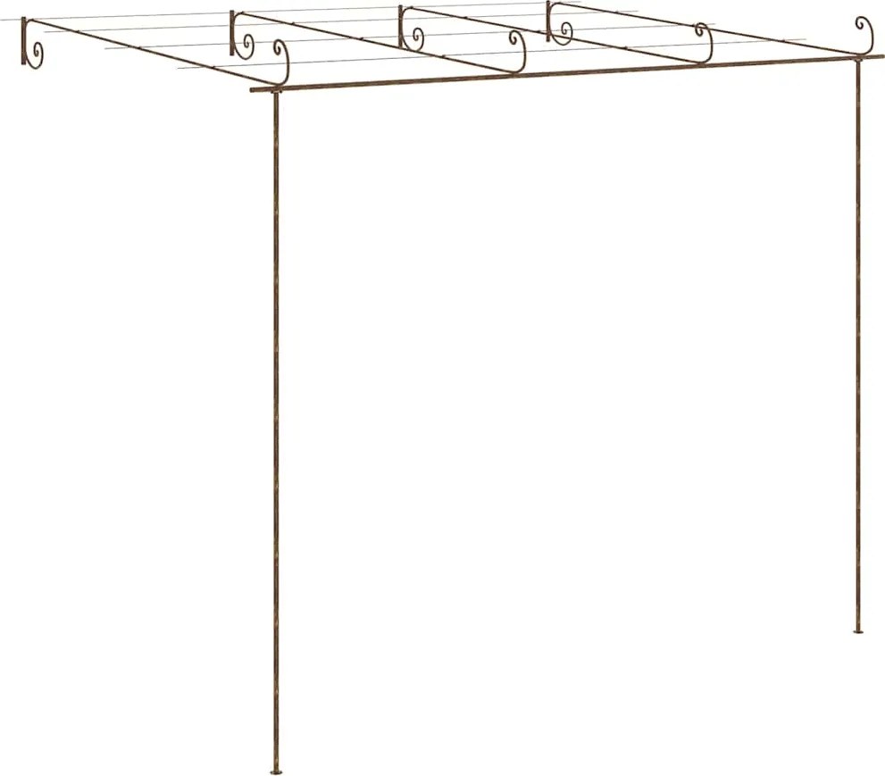 Zahradní pergola hnědá s patinou 4 x 3 x 2,5 m železná 313998