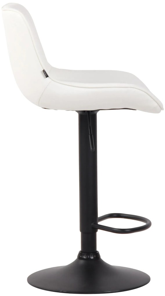 Barová židle Haugo - umělá kůže - černý rám | bílá