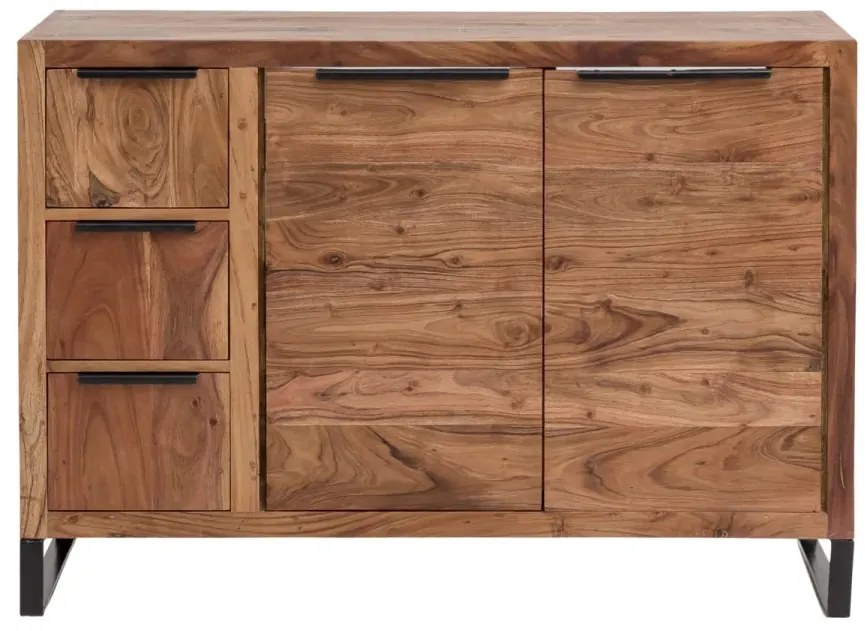 furniture-nabytek.cz - Masivní umyvadlo Sidora light I z akáciového dřeva, lakované, hnědé – 105×45×74 cm