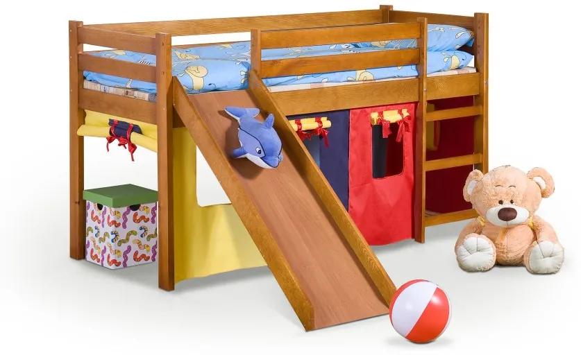 Dětská patrová postel se skluzavkou Neo Plus olše Halmar