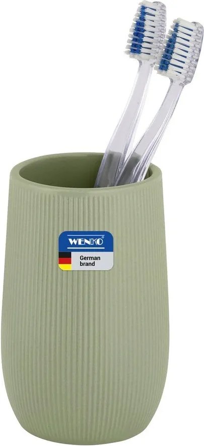 Zelený keramický kelímek na zubní kartáčky Fablo – Wenko