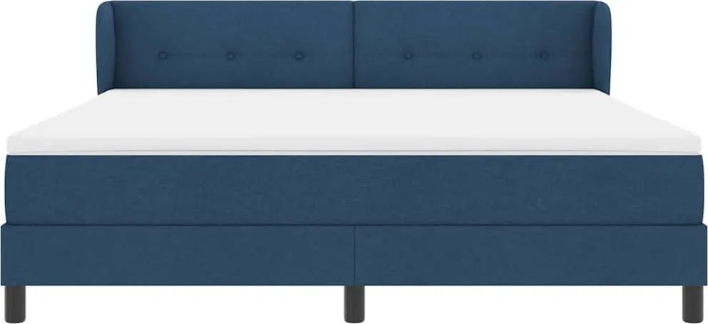 Postel s boxspringem s čelo Modrá 180 x 200 cm textil 3340044