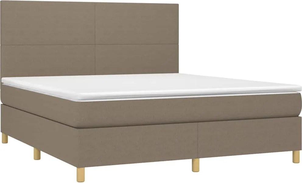 Box spring postel s matrací a LED taupe 180x200 cm textil 3135297