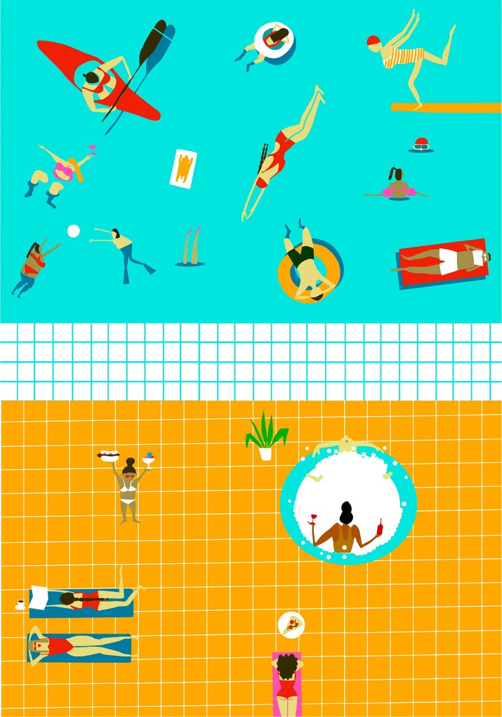 Vendula Frydrychová | Swimming Pool 2 Rám: Černý, Velikost: 30 x 20 cm