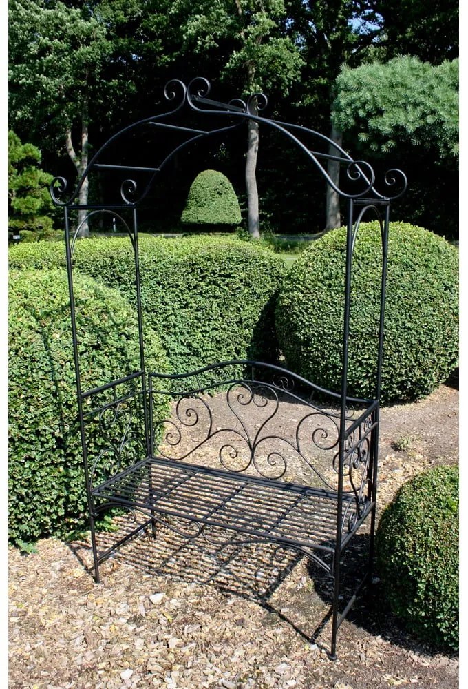 Černá kovová zahradní lavice Colima – Garden Pleasure