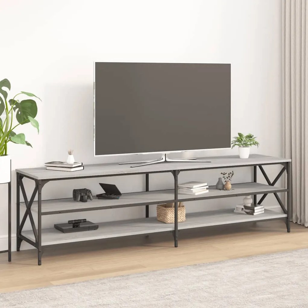 Tv Skříňka Šedá Sonoma 180 X 40 X 50 Cm Kompozitní Dřevo