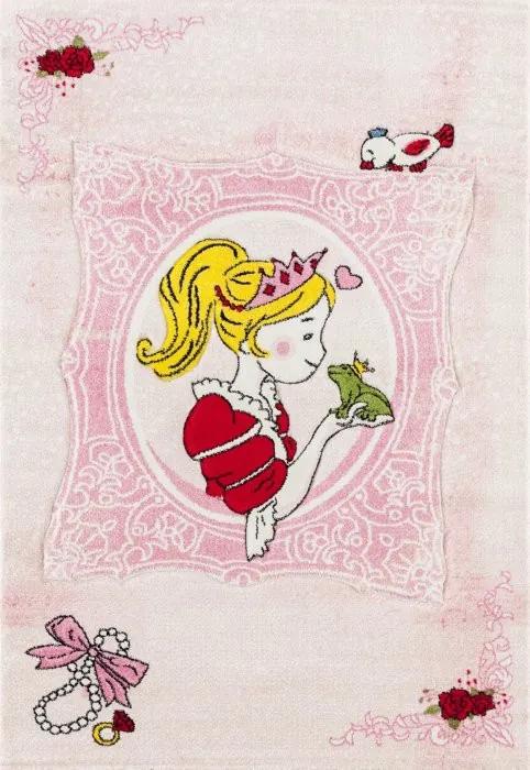 Vopi | Dětský koberec Momo 567-09 pink - 133 x 133 cm kruh