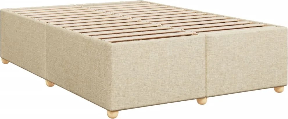 Rám postele bez matrace krémový 140 x 200 cm textil 3284741