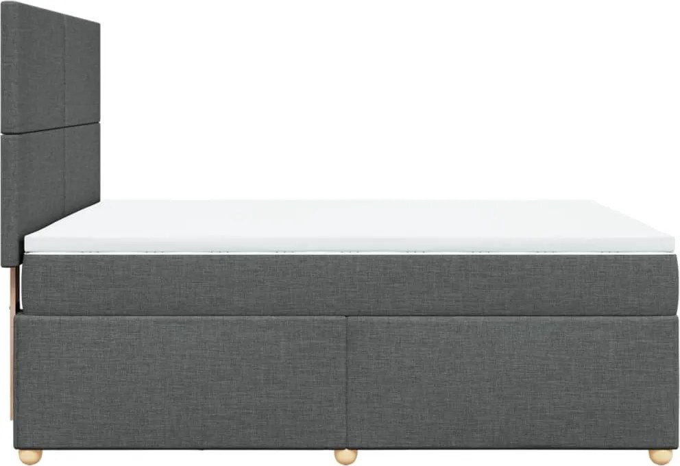 Box spring postel s matrací tmavě šedá 160x200 cm textil 3291325