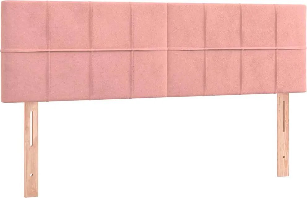 Box spring postel s matrací růžová 140x200 cm samet 3127498