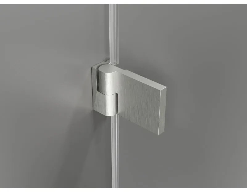 Mexen Lunar-B Duo výklopný sprchový kout 100 x 70 cm, čiré sklo, broušená ocel, 832-100L-070P-97-00