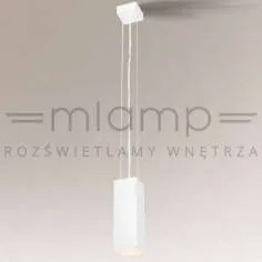 Závěsná lampa Suwa obdélníková kovová bílá