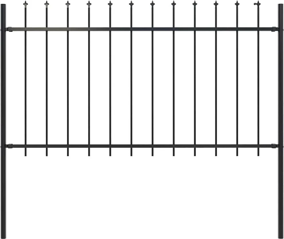 vidaXL Zahradní plot Woerden s kopím nahoře ocelový 170 x 100 cm [144925] Barva: Černá