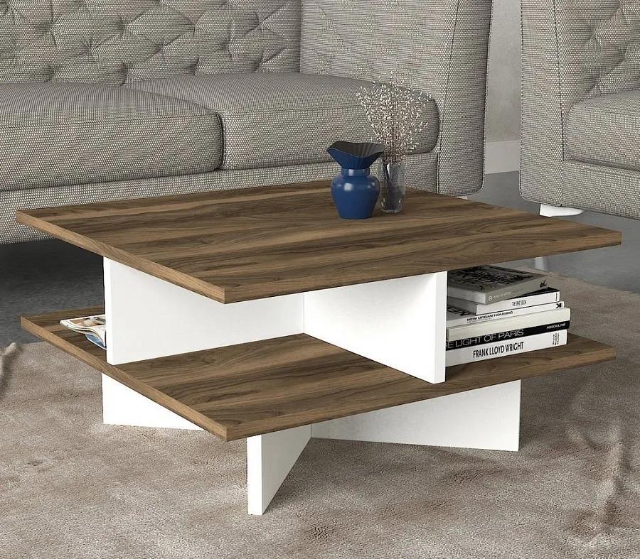 Casarredo - Komfort nábytek Konferenční stolek GREGORY ořech/bílá