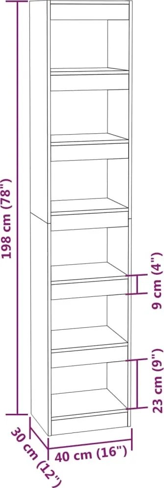 vidaXL Knihovna / dělicí stěna 40 x 30 x 198 cm [811640] Barva: dub sonoma