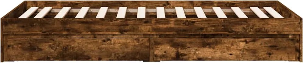 Rám postele se zásuvkami kouřový dub 90x190 cm kompozitní dřevo 3280710